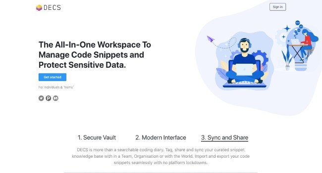 DECS All-In-One Workspace To Manage Code Snippets